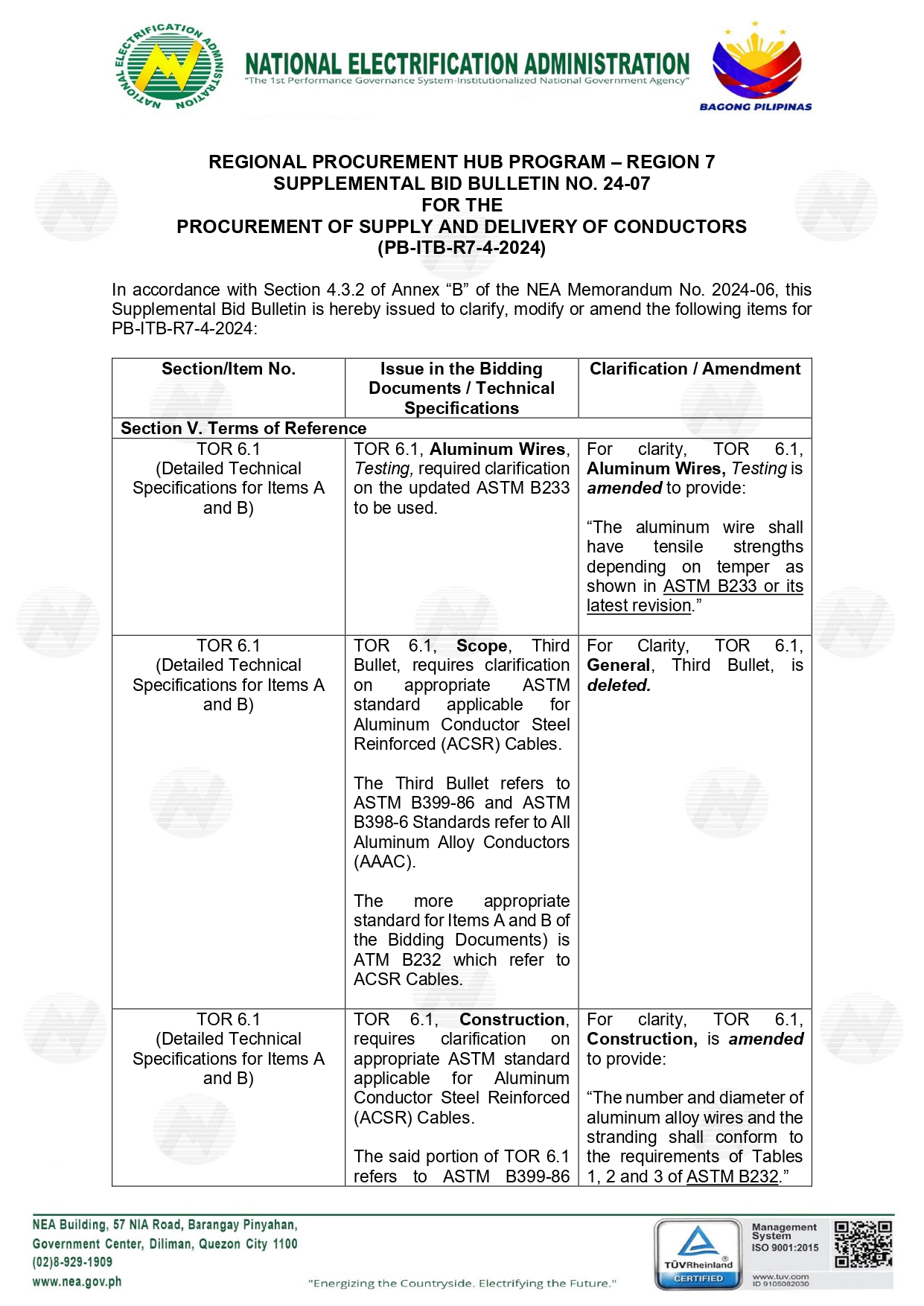 REGIONAL PROCUREMENT HUB PROGRAM – REGION 7 SUPPLEMENTAL BID BULLETIN ...