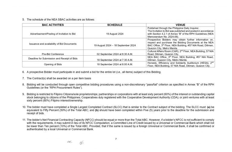 INVITATION TO BID Region 7 RPH Public Bidding No. 1 Series of 2024 (PB ...