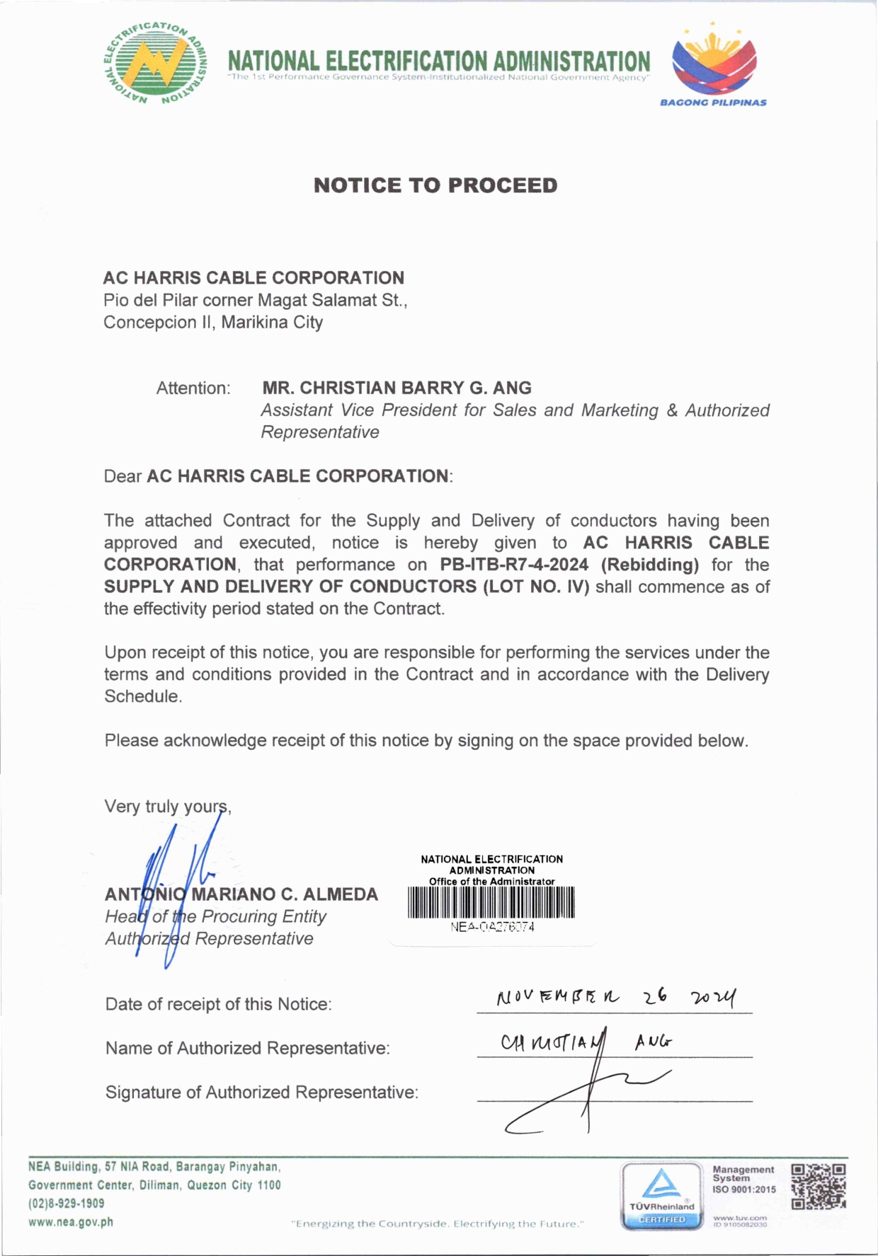 NOTICE TO PROCEED_PB-ITB-R7-4-2024 – CEBECO III