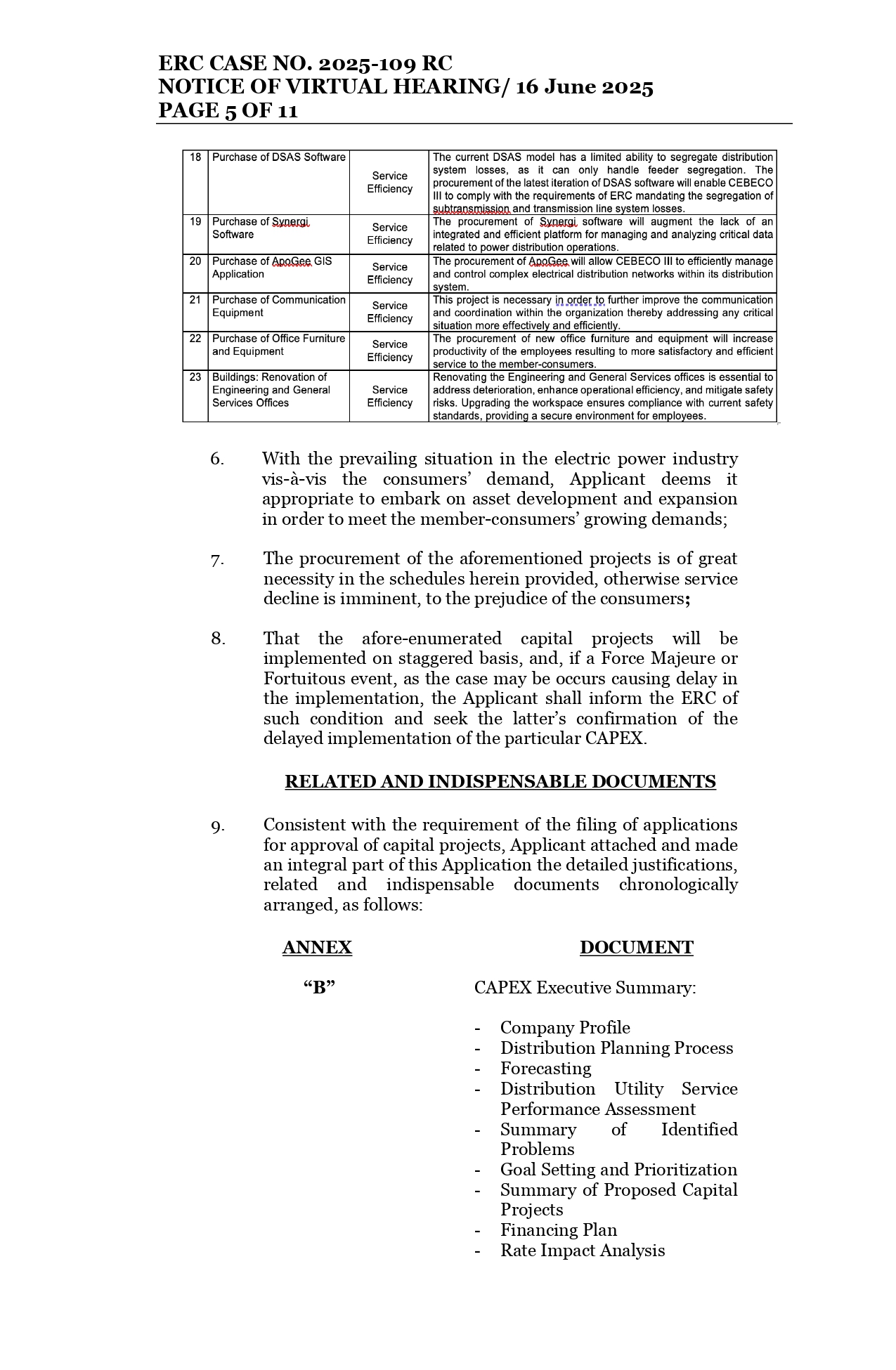 Notice of Virtual Hearing – CEBECO III